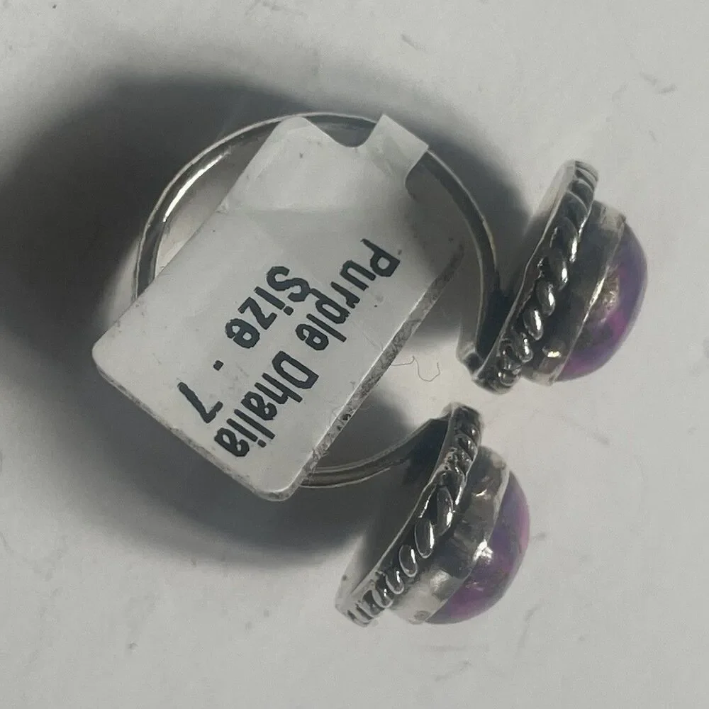 Silver Jeans | Jewelry | Size 7 Silver Tone Purple Dahlia Ring ...
